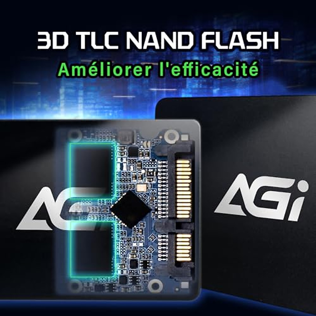 AGI 512GB AI178 2.5 Inch SATA III 3D TLC NAND Flash Internal Solid State Drive SSD (R/W Speed up to 530/510 MBs)