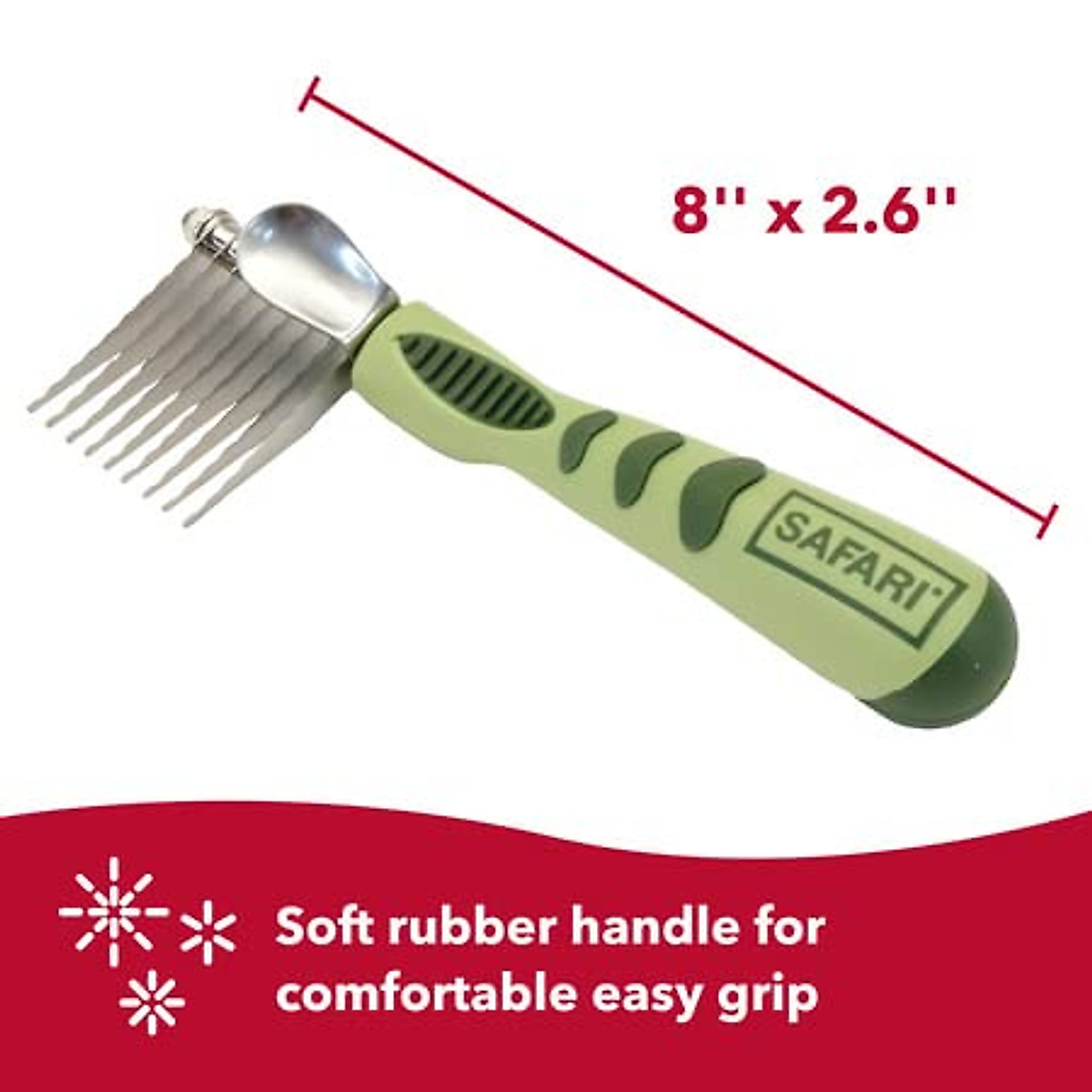 Coastal Pet Safari Dog De-Matting Comb - Dog Grooming Brush for Coarse or Long Coats - For Small and Large Dogs - One Size