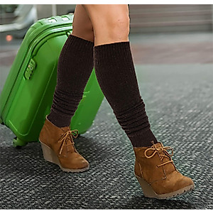 SUMONA 6 pairs Women Wool Cable Knit Knee High/Thigh High/Crew Winter Boot Socks 9-11 (6 Pairs Over Knee High, 9-11)