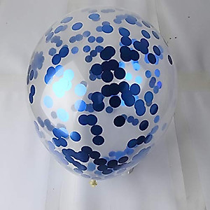 Blue Confetti Balloons 40 pack, 12 inch Transparent Party Balloons with Confetti for Graduation Party Wedding Baby Shower Birthday Carnival Party Decoration Supplies…