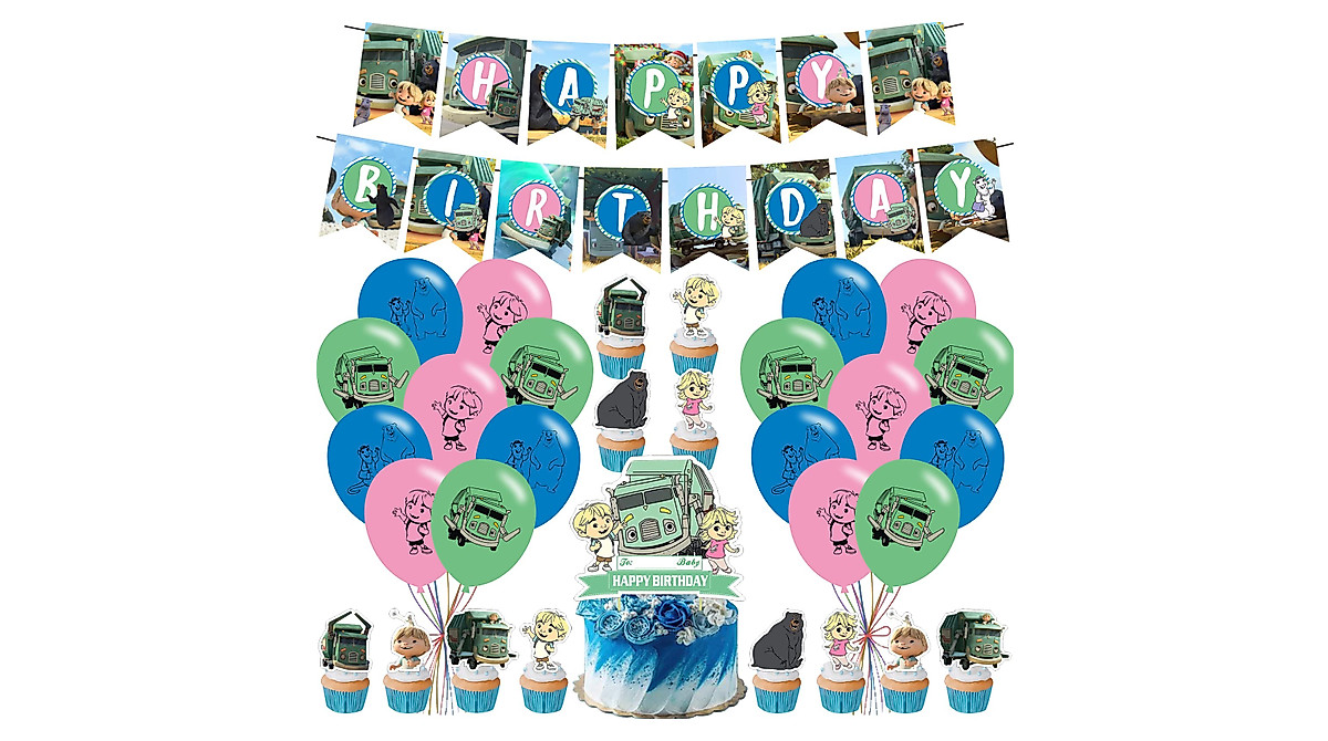 La Babite Trash Truck Birthday Party Decorations | Complete Set for Kids