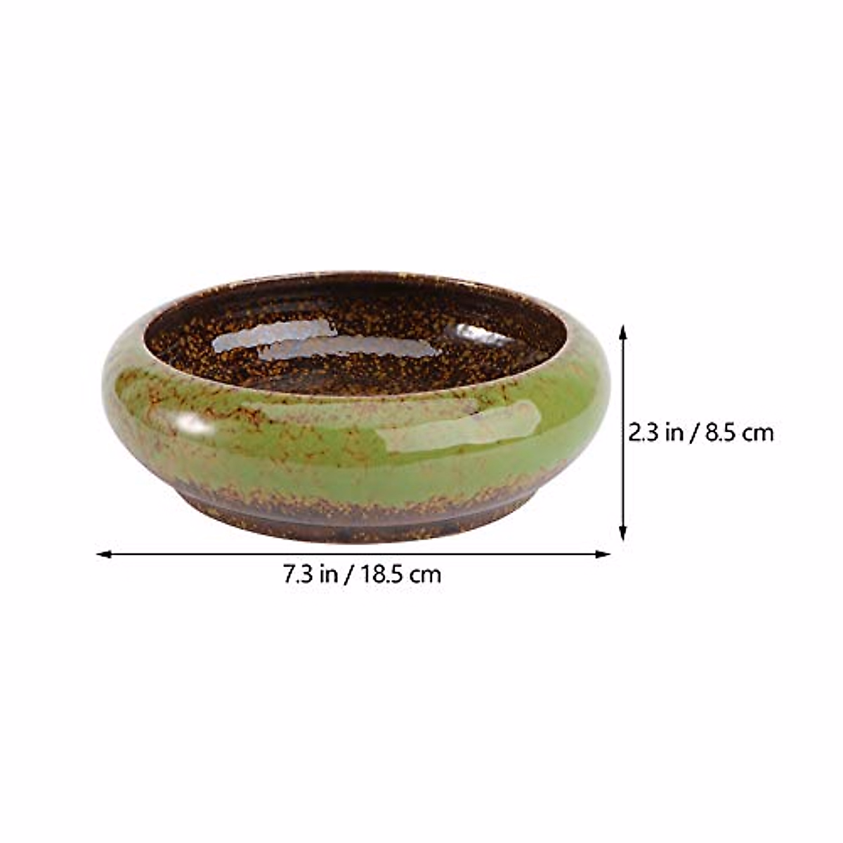 1PC Retro Large Round Succulent Planter Pots Hydroponic Ceramic Vessel with Hole Bonsai Planter Bowl Plant Container