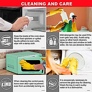 Galanz GLCMKZ07GNR07 Retro Countertop Microwave Oven with Auto Cook & Reheat, Defrost, Quick Start Functions, Easy Clean with Glass Turntable, Pull Handle.7 cu ft, Green