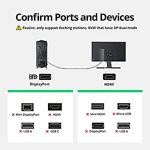 WitWot 4K DisplayPort to HDMI Cable Adapter, 6ft, 2 Pack, Gold-Plated Nylon Braided High Speed (1440P 60Hz, 1080P 120Hz) Uni-Directional DP PC to HDMI Monitor Cord