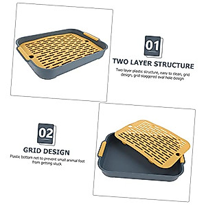 POPETPOP 2pcs Box Rabbit Toilet Outdoor Litter Box Square Serving Tray Litter Box for Large Cat Pet Pan Bedding Box Potty Trainer Corner Litter Box Rabbit Litter Tray Plastic Bunny Potty Pp