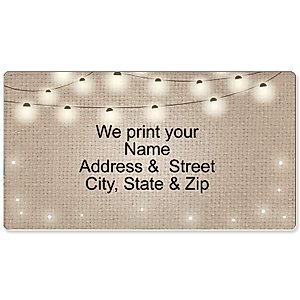 Rustic Address Label - Customized Return Address Label - 90 Labels (Lights)