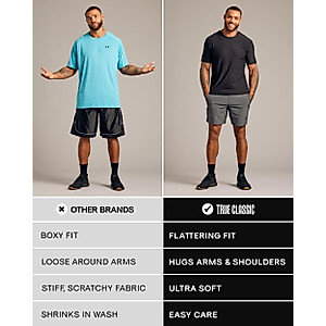 True Classic Workout Shirts for Men - Moisture-Wicking Dry-Fit Gym Shirts Men – Lightweight Athletic Shirts, Quick-Dry Polyester Mens Workout Shirts, Pack of 1, Heather Navy, XL