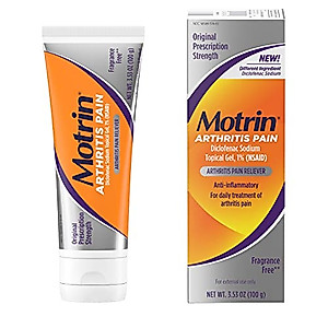 Motrin Arthritis Pain Relief Diclofenac Sodium Topical Gel 1%, Anti-Inflammatory Cream for Arthritis Pain in Hands, Wrists, Elbows, Knees, Feet & Ankles, NSAID Pain Relief Gel, 3.53 Oz