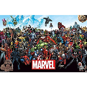 Trends International Marvel Comics The Lineup Wall Poster 22.375" x 34" for Playroom