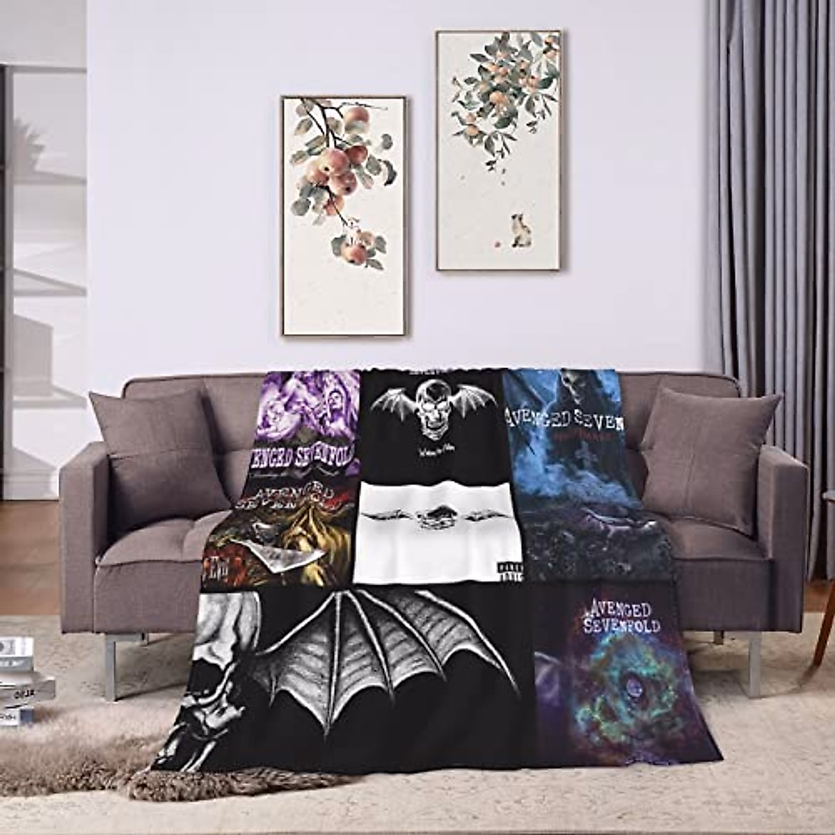 Heavy Metal Avenged Music Sevenfold Blanket Throw, Ultra-Soft Fleece Flannel Blanket Lightweight Throw Blankets for Couch Sofa Living Room for Kids Adults 80"X60"