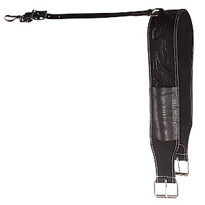 Acerugs BLACK WESTERN LEATHER SADDLE BACK CINCH FLANK GIRTH REAR GIRTH TOOLED (Standard)