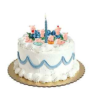 MAOMIA Miniature Pig Figurines, Cute Pink Piggy Toy Figures Cupcake Toppers for Fairy Garden Car Party Decor(Pack of 9)