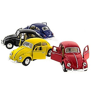 KiNSMART 1967 Volkswagen Classic Beetle 5inch 1:32Scale Die Cast Metal Model Toy Cars SetOf4