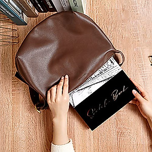 Top Spiral Sketchbook for Drawing Hardcover 9 x 12 Large Sketch Book for Women Men Girl 105 Sheets (68lb/100gsm) Premium Paper Sketch Pad, Black