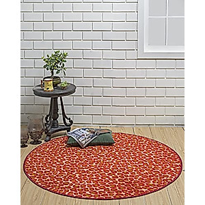 Furnish my Place Cheetah Print Area Rug, Animal Print Pattern Mat, Pet-Friendly Indoor Carpet, Wildlife Animal Inspired with Cheetah Design Rug for Living Room, Home Décor, 4' Round