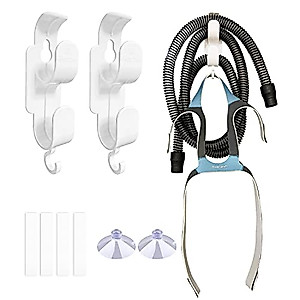 Headgear Replacement 2Packs Compatible with AirFit/AirTouch F20 Full-face Mask, 2Packs Elasticity Premium Nylon Soft Headgears+2Pairs Features Magnetic Clips+2Pieces Hose Hanger