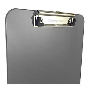 Trade Quest Plastic Clipboard Opaque Color Letter Size Low Profile Clip (Pack of 6) (Gray)