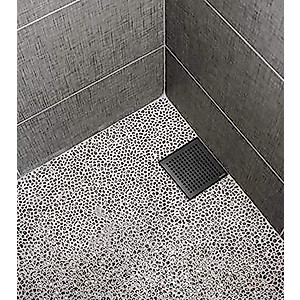 Neodrain 6-Inch Square Shower Drain with Removable Quadrato Pattern Grate,Brushed 304 Stainless Steel, with Watermark&CUPC Certified,Black