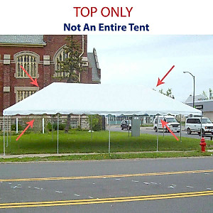 TentandTable 20-Foot x 40-Foot Tent Top | for West Coast Frames | 16oz Block-Out Premium Vinyl | White | Indoor/Outdoor | for Parties, Weddings, and Events | Commercial and Residential Use