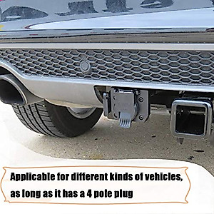 CARROFIX Universal Fit 4-Way to 7-Way RV Blade and 4-Way Flat Female Trailer Wiring Adapter Connector Kit