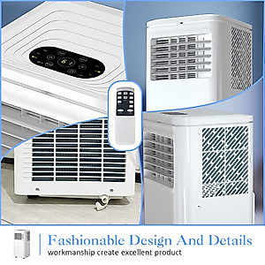 10000 BTU Portable Air Conditioner for Cool Up to 350 Sq.Ft. Large Room, LifePlus 3 In 1 Portable AC Unit w/Dehumidifier & Fan, Auto Swing, 24H Timer & Window Ventilation Kit, Low Noise for Bedroom