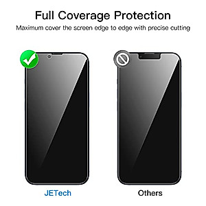 JETech Privacy Full Coverage Screen Protector for iPhone 14 Plus 6.7-Inch (NOT FOR iPhone 14 6.1-Inch) with Camera Lens Protector, Anti-Spy Tempered Glass Film, 2-Pack Each