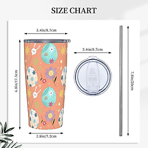 ayvcxui Happy Easter Day Colorful Eggs Stainless Steel Insulated Tumbler 20 Oz Water Bottle Coffee Mug Coffee Mug With Lid Straw Gifts