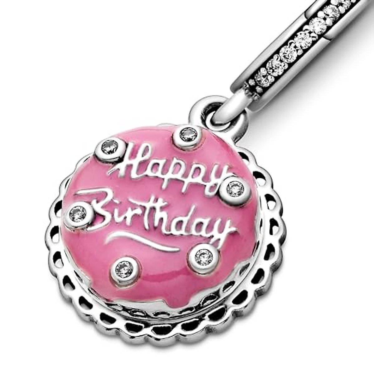 Pandora Jewelry Pink Birthday Cake Dangle Charm