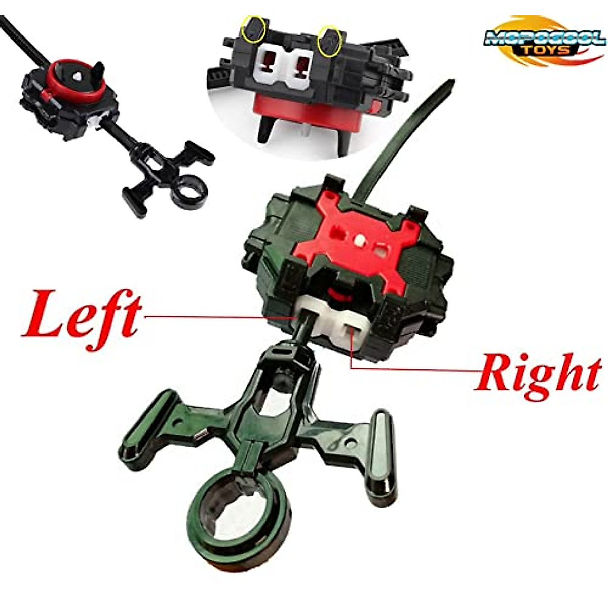 MECHGYRO Burst Launcher LR Play Blade Blade Toy Set Metal Fusion Gyros B-186 DB #01 ROAR BAHAMUT God Bey Battling Top Toys Left Right Launcher Handle Grip Evolution Blades Game Set Gift for Boys 8-12+