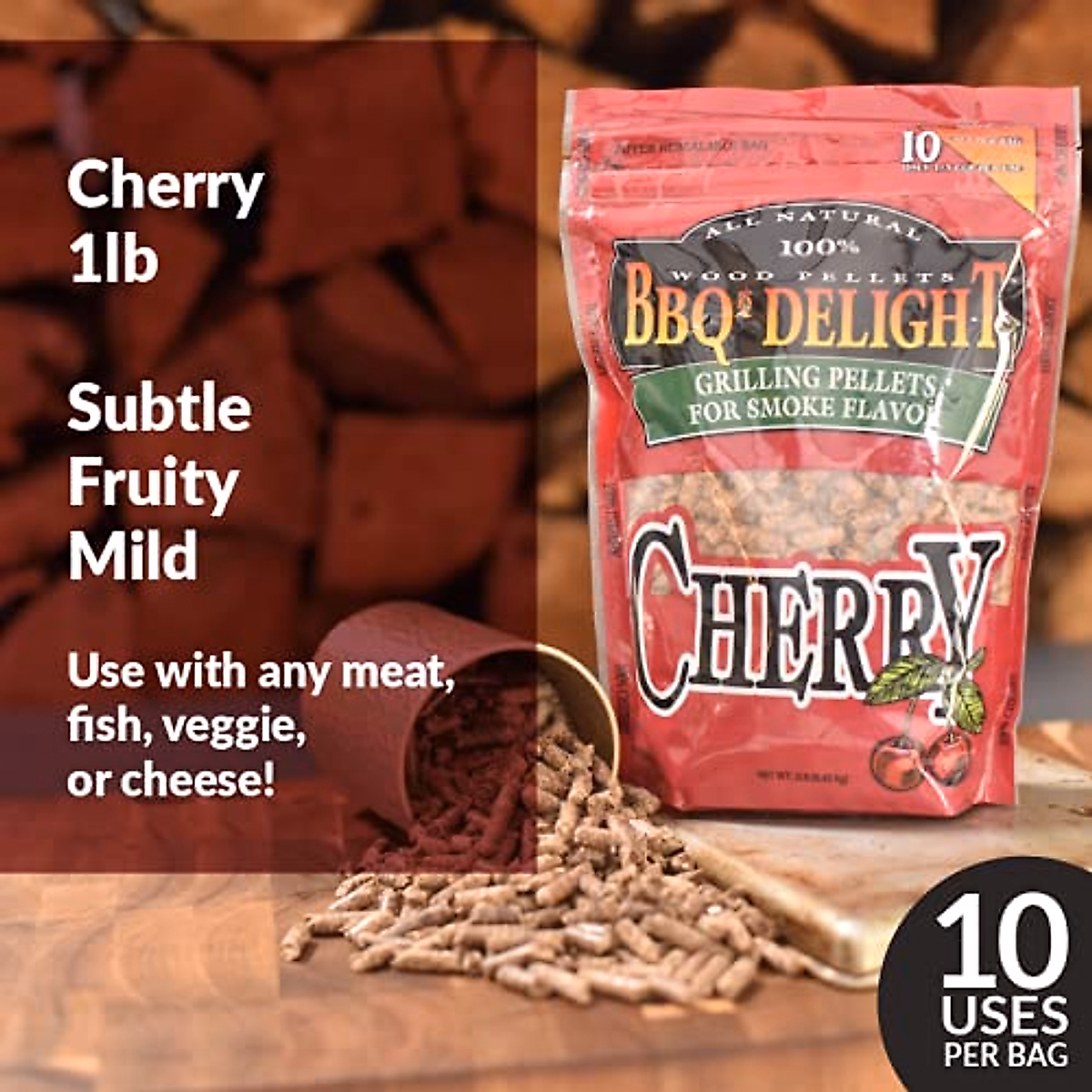 BBQr's Delight Wood Smoking Pellets - Super Smoker Variety Value Pack - 1 Lb. Bag - Apple, Hickory, Mesquite, Cherry, Pecan and Jack Daniel's