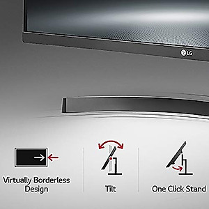 LG 27QN600-B 27” QHD (2560 x 1440) IPS Display with FreeSync, sRGB 99% Color Gamut, HDR10 with a 3-Side Virtually Borderless Design, Black (Renewed)