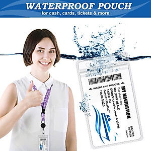 Leinuosen 5 Sets Cruise Lanyard for Ship Cards Ship Essentials Cruise Lanyards Pattern Adjustable Lanyard with Retractable Reel Waterproof ID Badge Holders Accessories(Fresh Style)