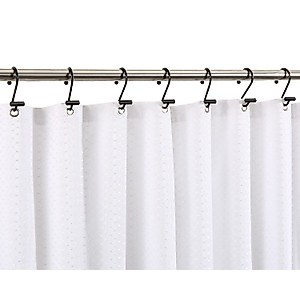 Black Shower Curtain Hooks, Rust Proof Shower Curtain Rings for Bathroom, CHICTIE Modern Metal Decorative Shower Hooks Hangers for Shower Curtain Rod, Square T Bar Shape Set of 12