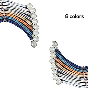 SLIFEOW Pearl Bead Curtain Rope Tiebacks, Easy to Use Adjustable Holdbacks for Thick Heavy Duty Curtains, Weighted Tie Backs for Indoor Outdoor Curtain Tie Backs, Gray 2 Pack