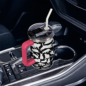 Cute Cats 40oz Water Bottle Double Wall Insulated Tumbler with Handle Leakproof Travel Mug Light Rose Red-style