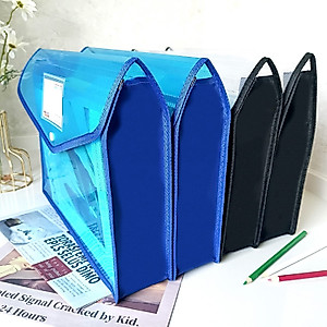 YoeeJob Plastic File Folders Legal Size Expandable Document Folder with Snap Button Closure, B4 Expanding File Wallet Envelopes Pouch with Label Pocket, 2 Packs, Black