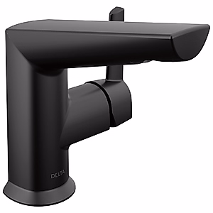 Delta Faucet Galeon Matte Black Bathroom Faucet, Single Hole Bathroom Faucet Black, Bathroom Faucets for Sink 1 Hole, Bathroom Sink Faucet, Diamond Seal Technology, Matte Black 572-BLMPU-DST