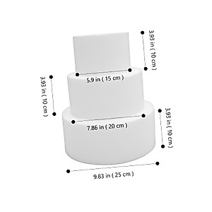 HEMOTON 3pcs Wedding Cake Stands Wedding Decor DIY Crafts Rotating Cake Stand Wedding Ceremony Decorations Practicing Cake Dummies Compact Cake Model White to Rotate Round Tool Foam