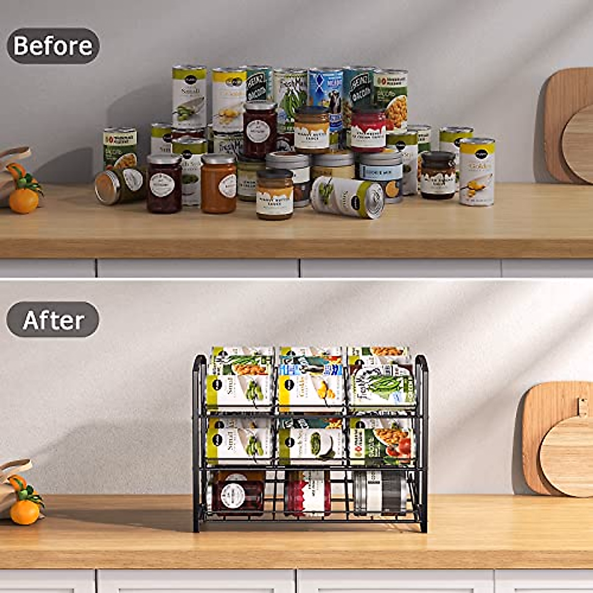 Can Rack Organizer, 3-Tier Stackable Can Holder Dispenser for Kitchen Pantry or Cabinet Organization and Storage Holds up to 36 Cans by STEELGEAR- SGCR01D, Bronze