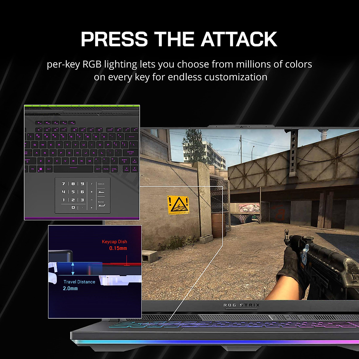 Asus 2023 ROG Strix G16 16'' WUXGA 165Hz Gaming Laptop, Intel Core i7-13650HX, NVIDIA GeForce RTX 4060, 32GB DDR5 RAM, 1TB SSD, 4zone RGB Backlit Keyboard, Win 11 Pro, Gray, Hotface DVD-RW USB Hub