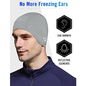BALEAF Winter Hats Thermal Skull Cap for Men Women Ear Warmers Cold Weather Gear Helmet Liner Cycling Running Ski Black Grey