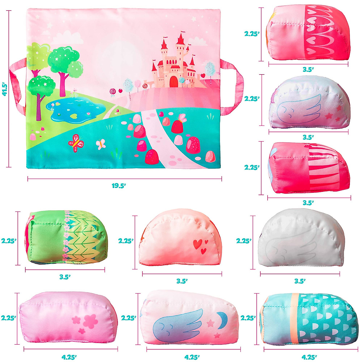 Hapinest Unicorn Carry Playmat Soft Toys Gifts for Baby Girls Ages 1 Year and Up