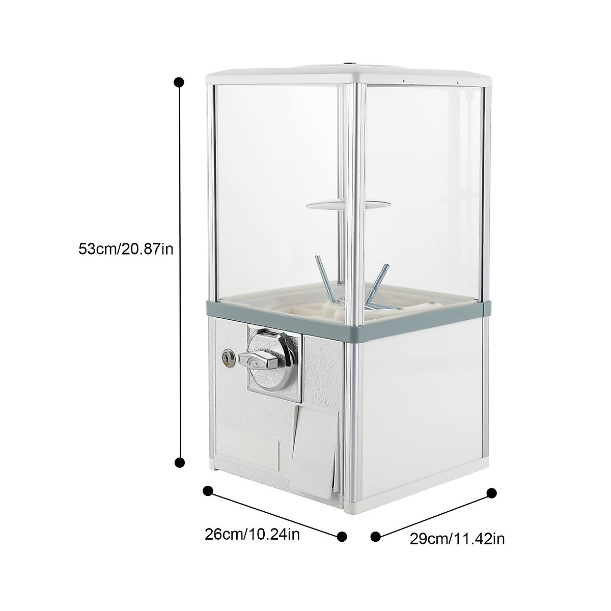 Vending Machine, 21" Height Candy Gumball Machine, Huge Load Capacity Gumball Bank, Candy Vending Machine for 1.18-2.17in Gadgets, Perfect for Game Stores and Retail Stores