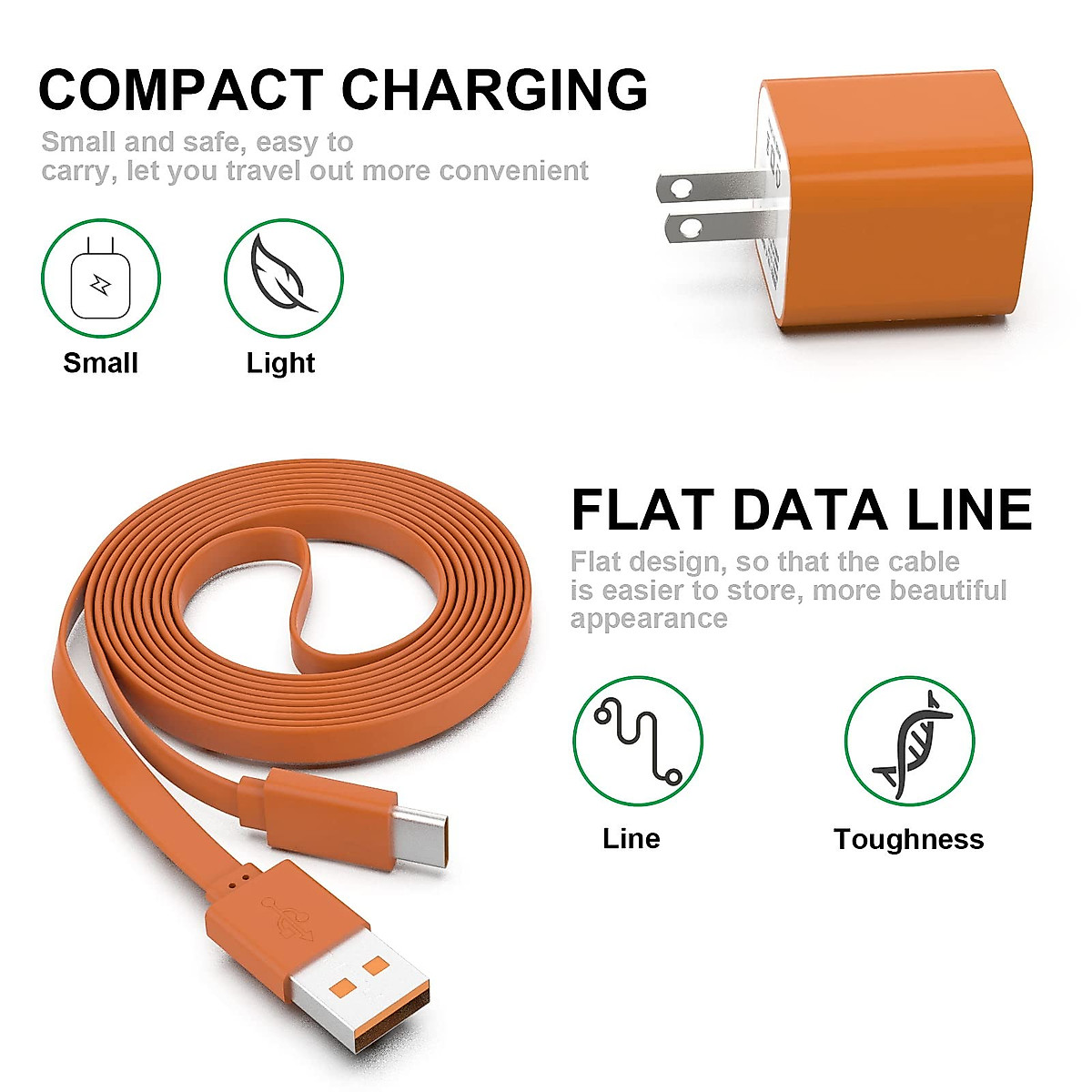 Xivip Replacement Charge 4 Charging Cord Charger Adapter Compatible with JBL Charge 4, JBL Charge 5, JBL Flip 4, JBL Flip 5, JBL Pulse 4, JR POP, Endurance Peak Wireless Speakers, Orange, 3.3ft