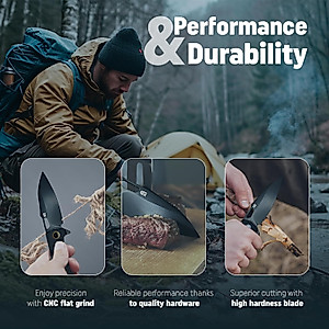 Guardian Eagle Folding Pocket Knife for Men - EDC Tactical Knife with Pocket Clip, Indoor & Outdoor, Camping, Survival Hiking & Gifts for Men, Every Day Carry, Lightweight (Black Blade)