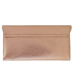 JNB Metallic Flat Clutch, Rosegold