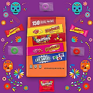 SKITTLES, STARBURST Original, STARBURST Fave Reds, & LIFE SAVERS Gummies Halloween Candy Mix, 44.07 oz. 150-Piece Bag