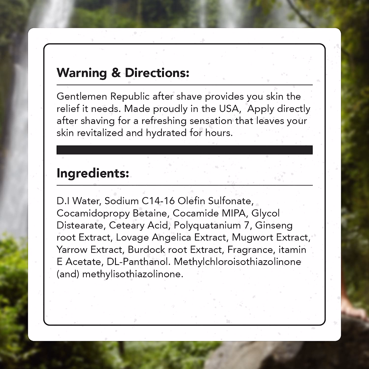 Gentlemen Republic After Shave - Refreshing and Hydrating Formula with Irritation Protection - Soothe, Cool And Moisturize - 100% Alcohol-Free Aftershave for Men - Made in the USA, 32oz