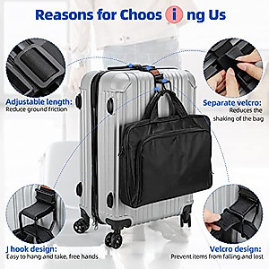 Luggage Hook Strap, J Hook Luggage Strap Flight Attendant with Hands Free, Adjustable Travel Luggage Straps for Add a Bag Hook (Black)