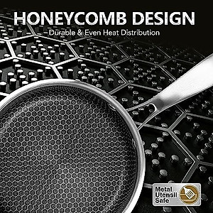 MICHELANGELO Stainless Steel Saucepan Set 1QT & 2QT, Premium Triple Ply Sauce Pan with Lid, Sauce Pot with Honeycomb Interior - 4pcs